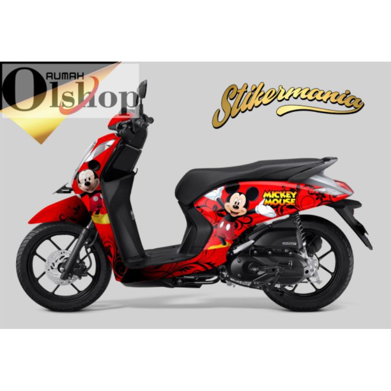 Jual sticker decal variasi genio mickey mouse merah | Shopee Indonesia