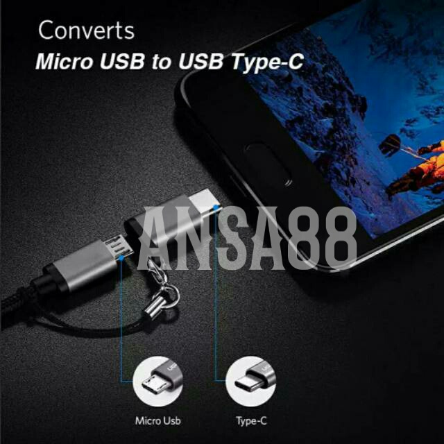 Jual Premium converter micro usb to type C plus gantungan adaptor micro ...