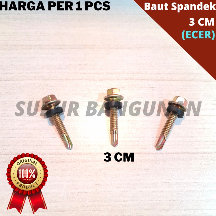 Jual Baut Roofing/ Baut Spandek/ Baut Baja Ringan/Skrup Spandek 3 CM ...