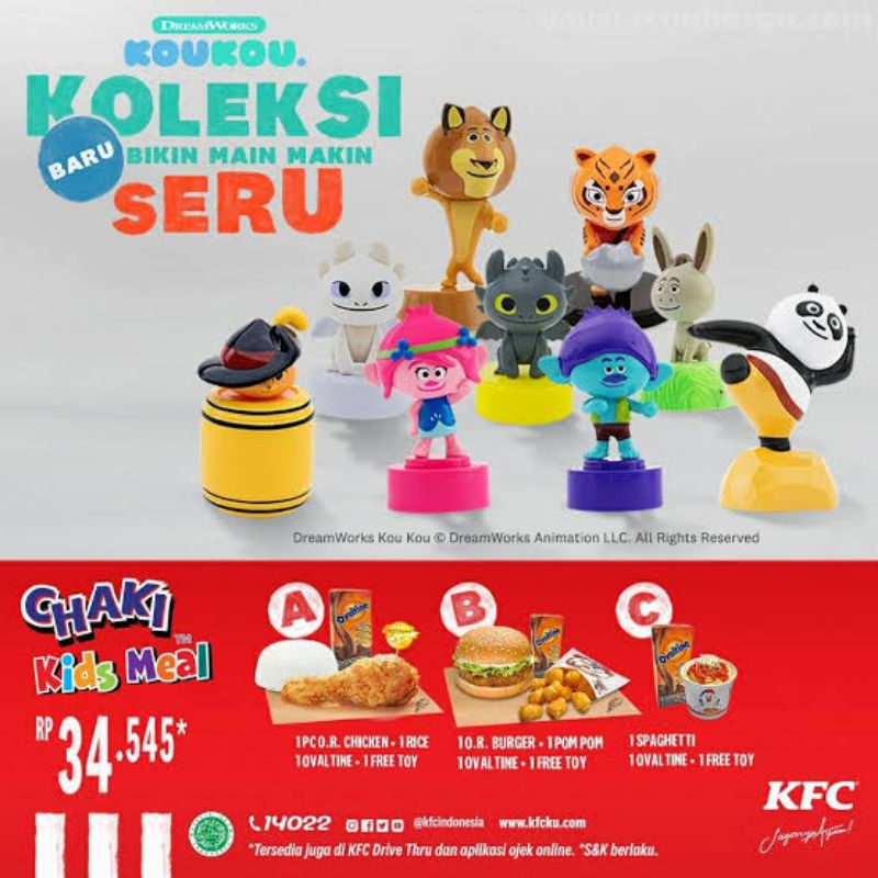 Jual KFC Chaki Kids Meal Dreamworks Kou Kou | Shopee Indonesia
