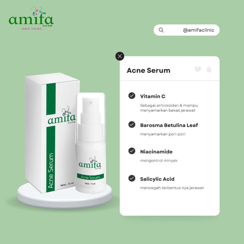 Jual Acne Serum Amifa Skin Glow by Dr. Huda | Shopee Indonesia