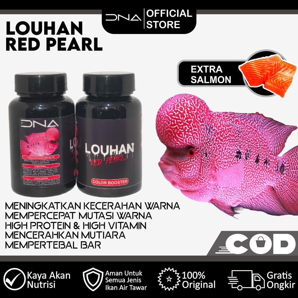 Jual Pelet DNA LOUHAN RED PEARL 65gr pakan lohan untuk mencerah ...