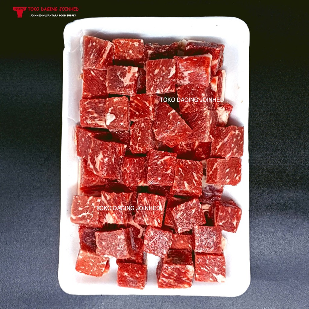 Jual Saikoro Wagyu Beef Cubes Steak / Daging Sapi Wagyu Saikoro kemasan ...