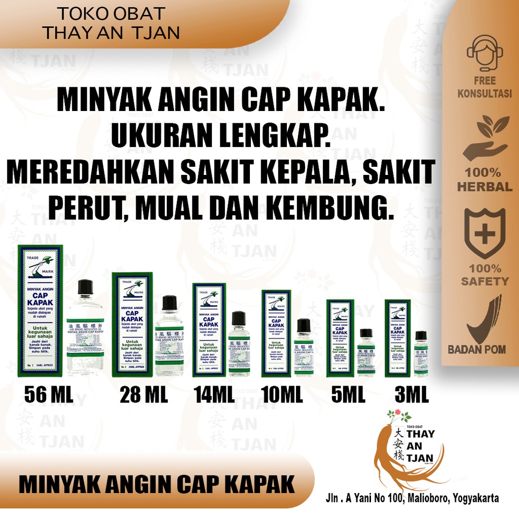 Jual MINYAK ANGIN CAP KAPAK | UKURAN LENGKAP | OBAT SAKIT KEPALA | OBAT ...