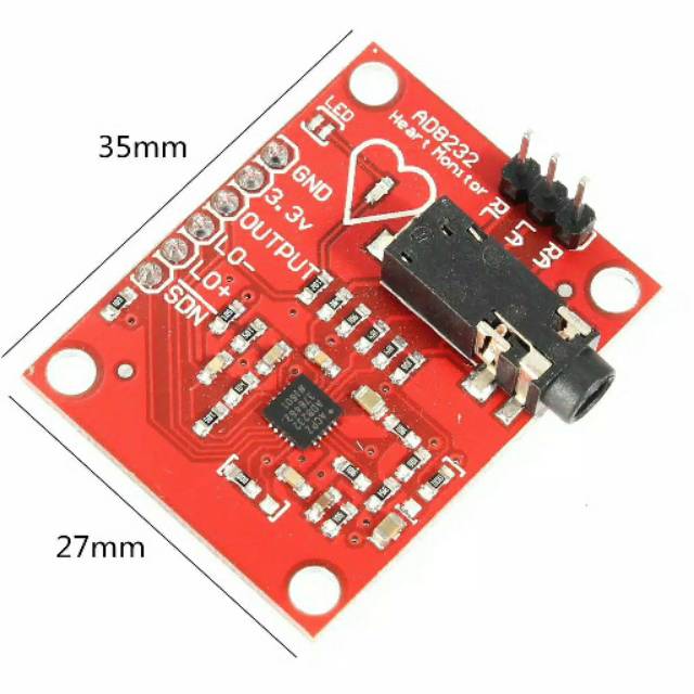 Jual Modul IC AD8232 Deteksi EKG EMG Sensor Denyut Jantung / Pulse ...