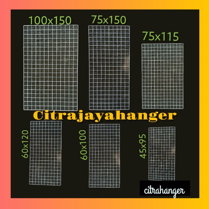 Jual Jaring Ram Besi Dinding tebal Ukuran 45x95cm Gantungan Hook Ram ...