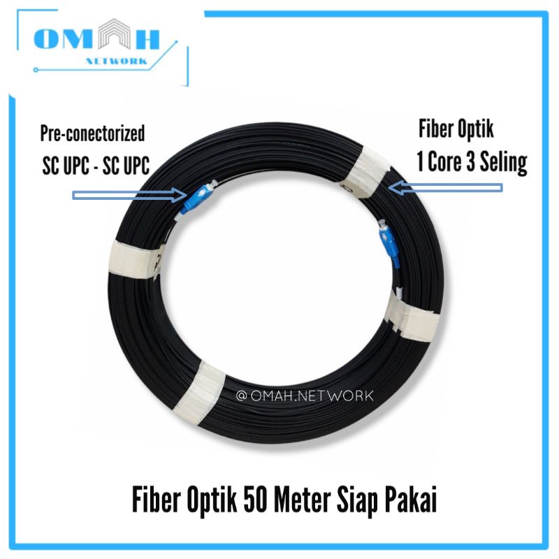Jual Kabel Fiber Optik Precon 50 Meter 1 Core 3 Seling SC UPC - SC UPC siap pakai | Shopee Indonesia