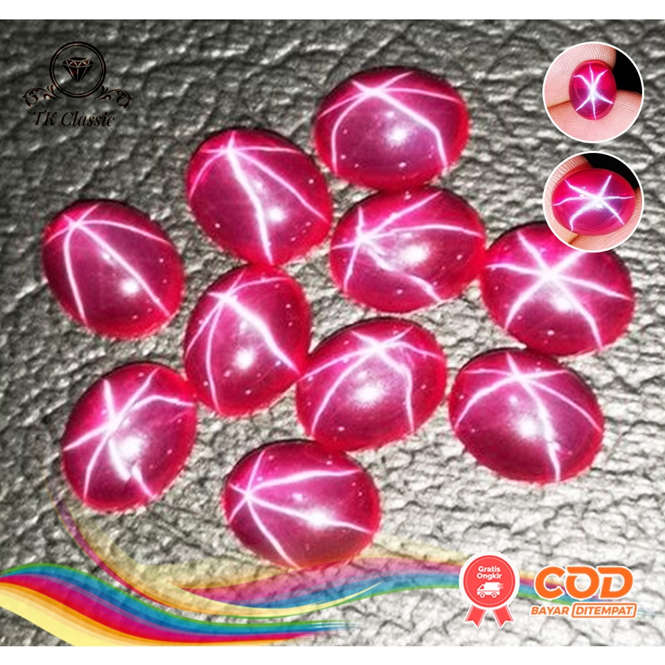 Jual Natural Batu Ruby Star Diffused American Star Top Star Hot Kristal ...