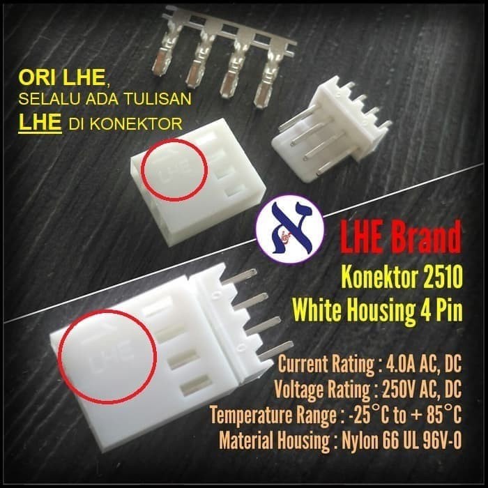 Jual 10Pasang Socket Soket Konektor 4 Pin White Housing LHE | Shopee ...