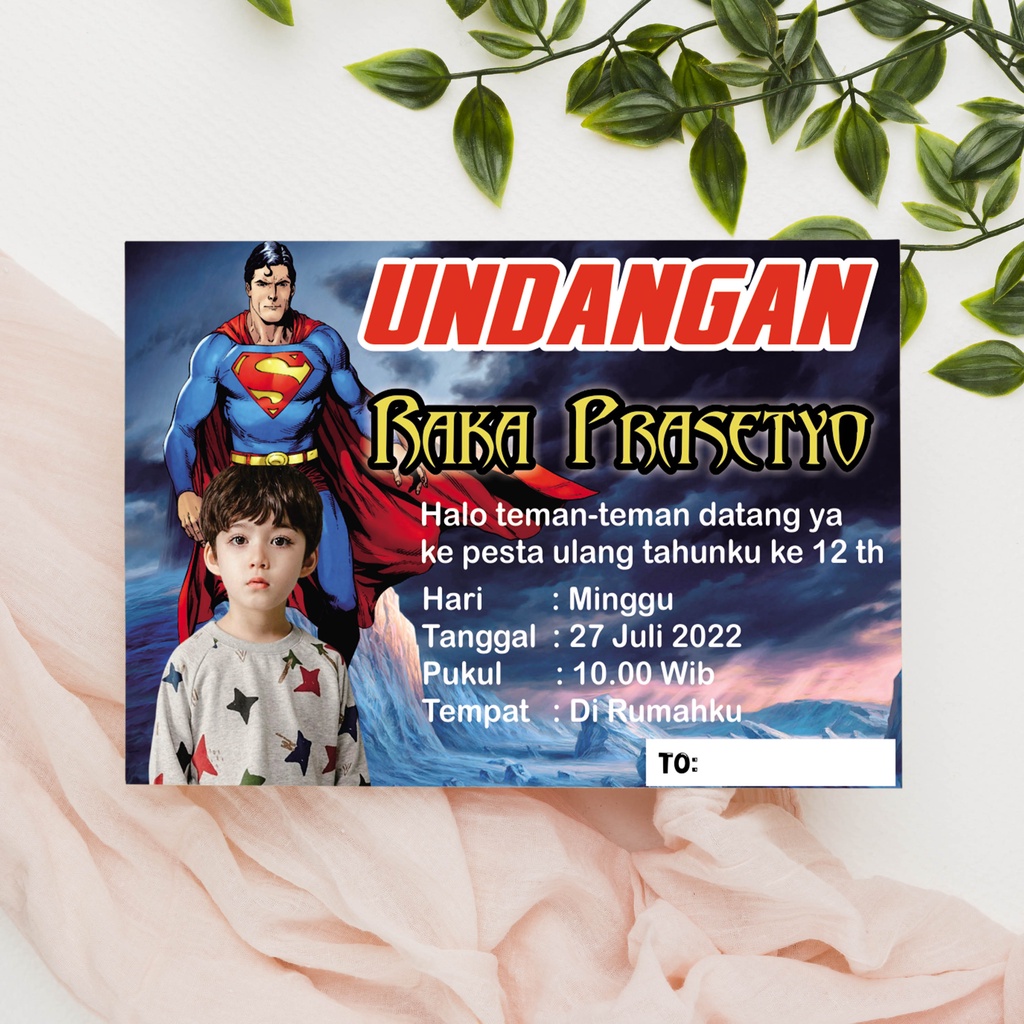Jual Undangan Ulang Tahun Ultah Anak Cowok Laki Laki Karakter Super ...