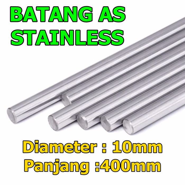 Jual Batang AS STAINLESS SHAFT SMOOTH ROD HARD 10 mm x 400 mm SUS 304 | Shopee Indonesia