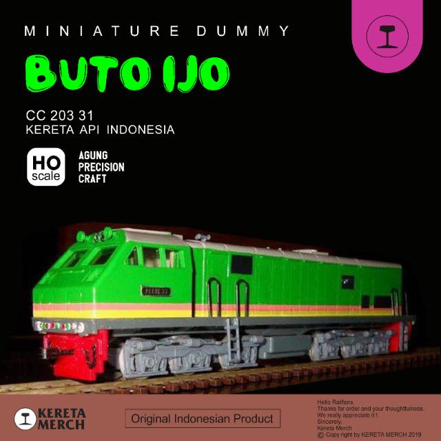 Jual Miniatur Diecast dummy Kereta Api Indonesia Lokomotif CC 203 31 ...