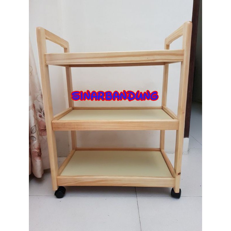 Jual MEJA DORONG KAYU RAK DORONG KAYU | Shopee Indonesia