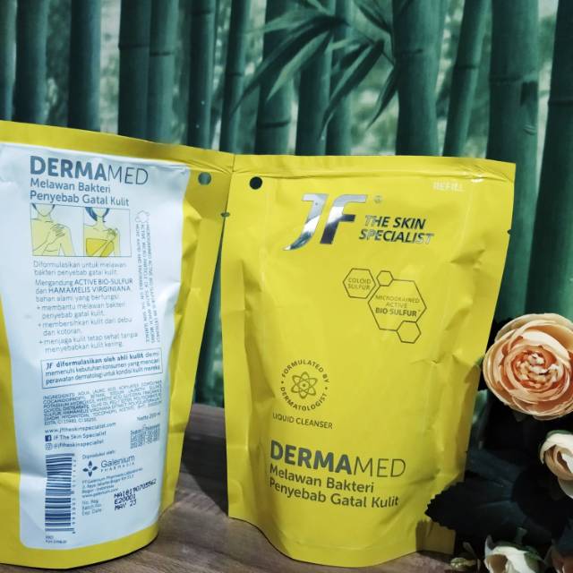 Jual JF SULFUR SABUN CAIR JF DERMAMED 200ML POUCH / DERMA GREEN COOL ...