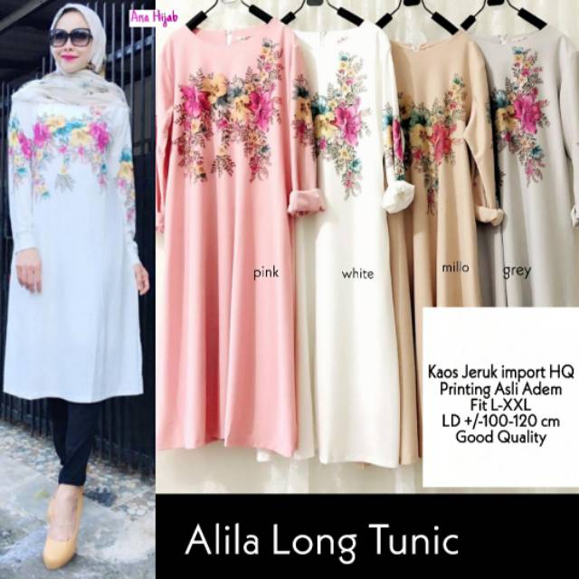 Jual Alila long tunik by Ana hijab | Shopee Indonesia
