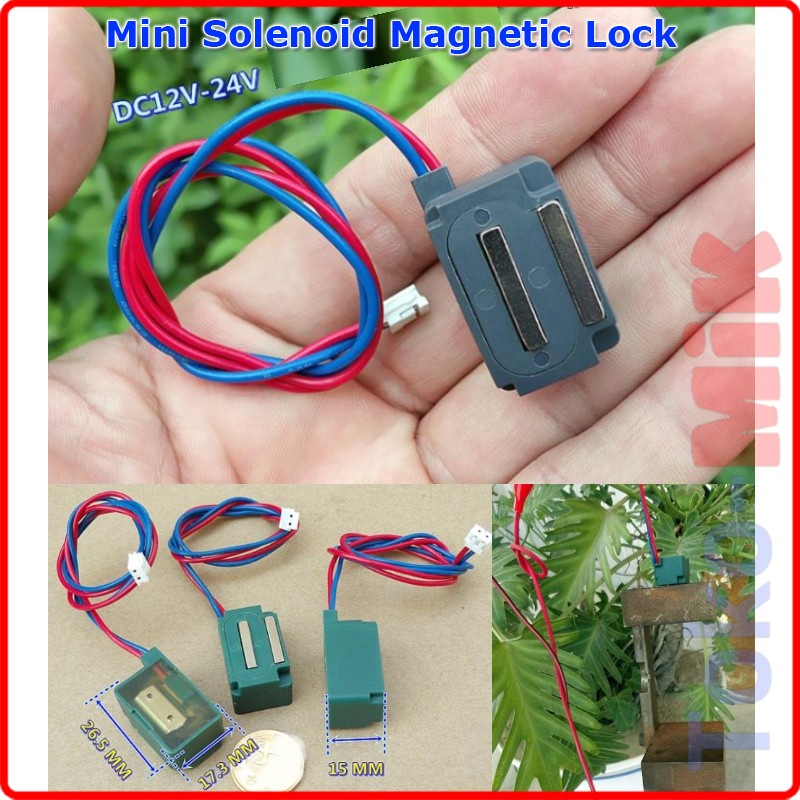 Jual MINI SOLENOID MAGNETIC LOCK ELECTRIC KUNCI PINTU SELENOID DC 12V ...