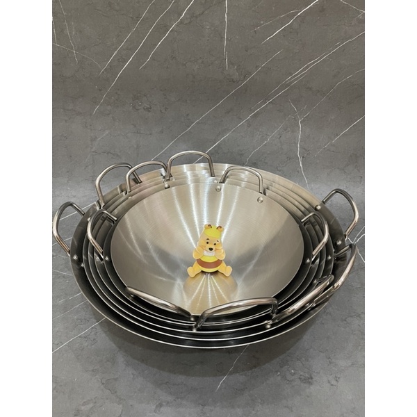 Jual Wajan stainless Vienna 34cm / kuali Vienna dan Happy Fun | Shopee ...