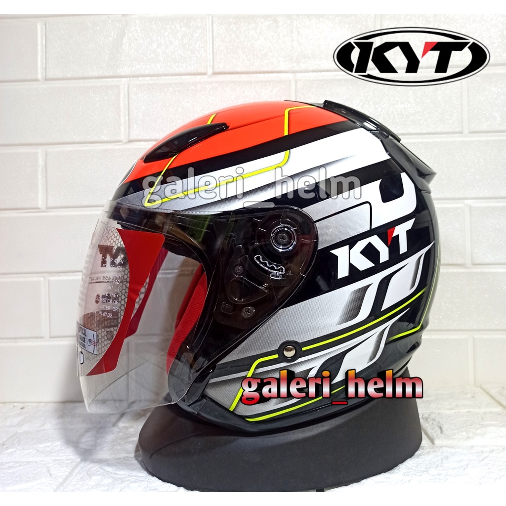 Jual HELM KYT DJ MARU #13 RED PLUO/HELEM KYT ORIGINAL | Shopee Indonesia