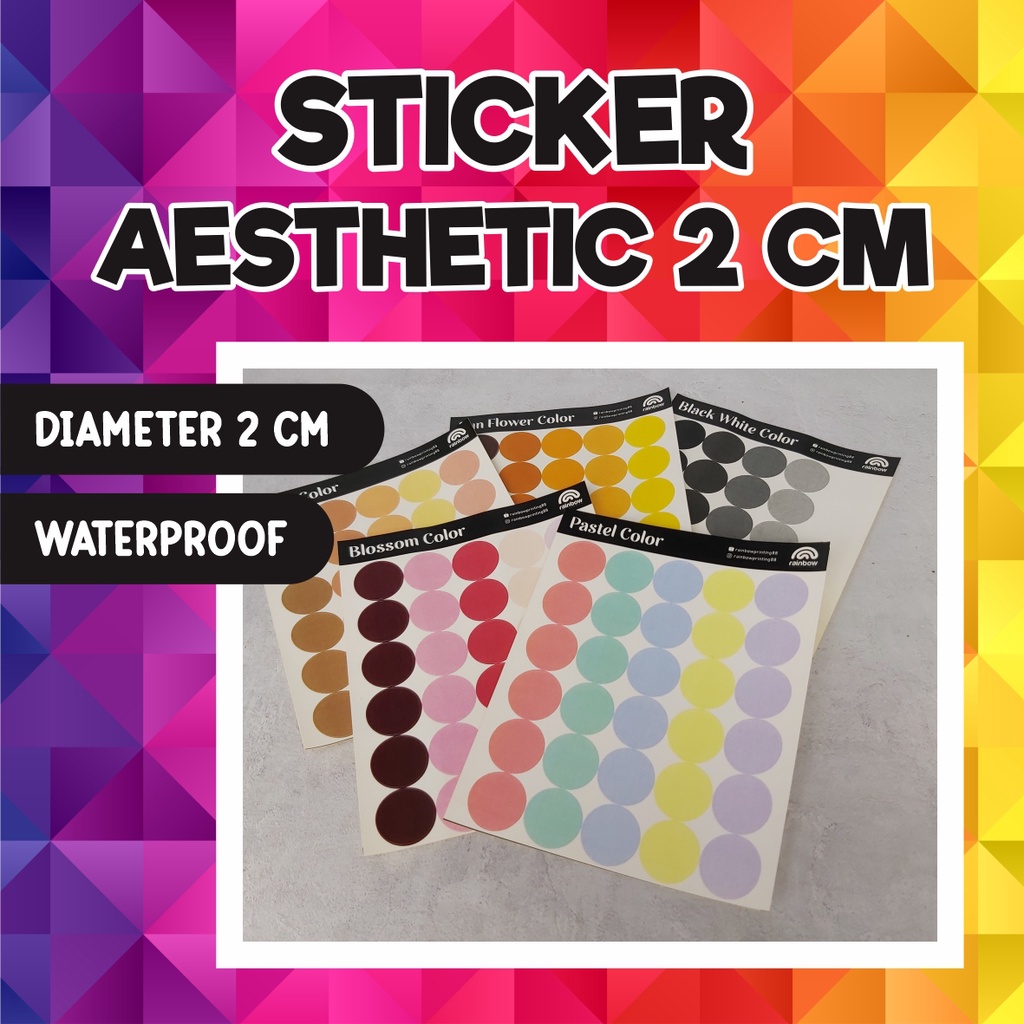 Jual STICKER BULAT/DOT ROUND/ STICKER DECO AESTHETIC 2 CM | Shopee ...