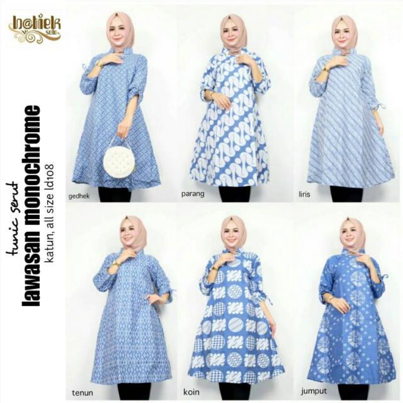 Jual Ori Aksara Batik - Tunic Serut Lawasan Monochrome, Tunik Batik ...