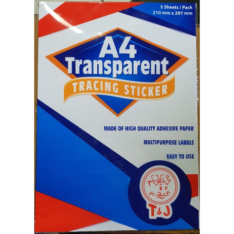 Jual LABEL STICKER A4 TRANSPARAN T&J | Shopee Indonesia