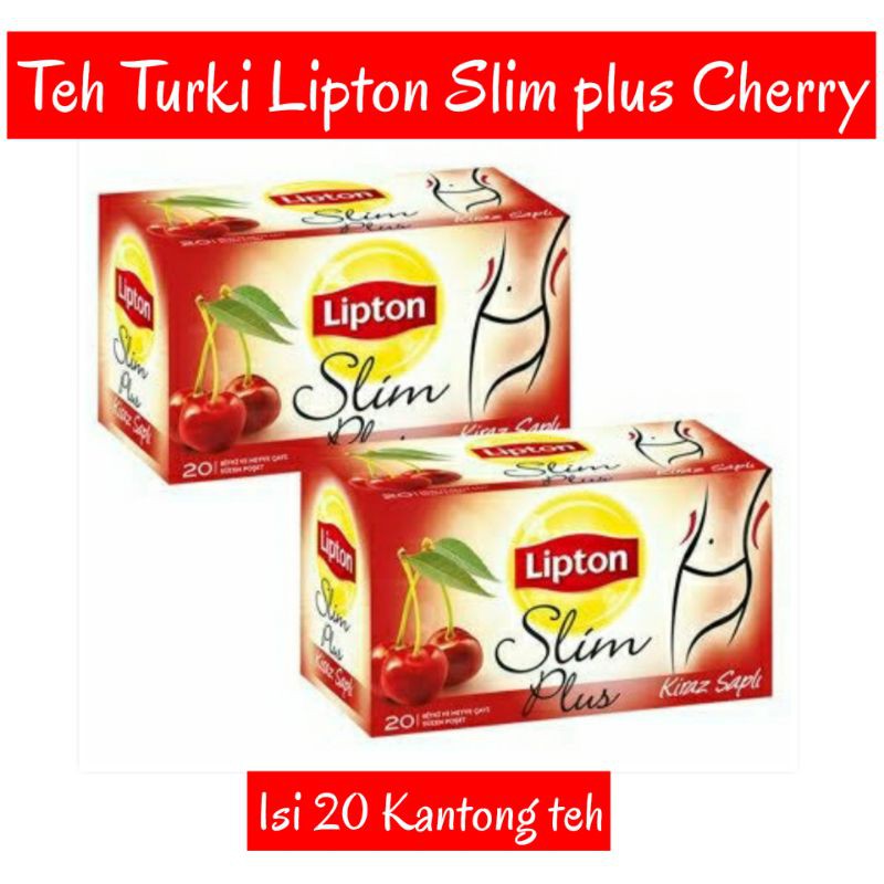 Jual Teh Pelangsing turki Cherry, Lipton slim plus kiraz sapli, teh ...