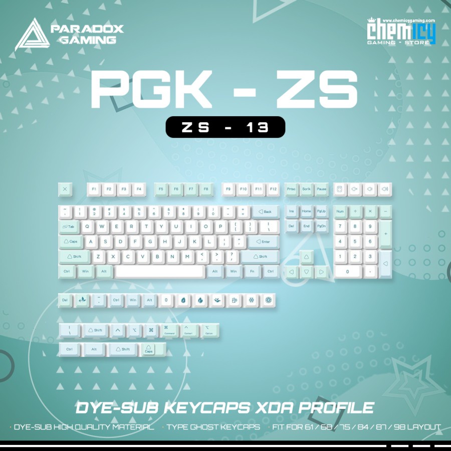 Jual Paradox Gaming ZS-13 / ZS13 Dye-sub Keycaps 133 set XDA Profile ...