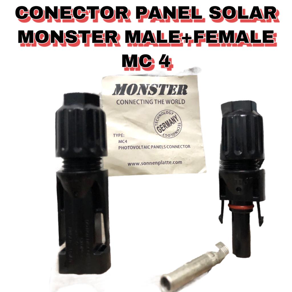 Jual CONECTOR PANEL SOLAR MONSTER MALE+FEMALE MC 4 (2 PCS) | Shopee ...