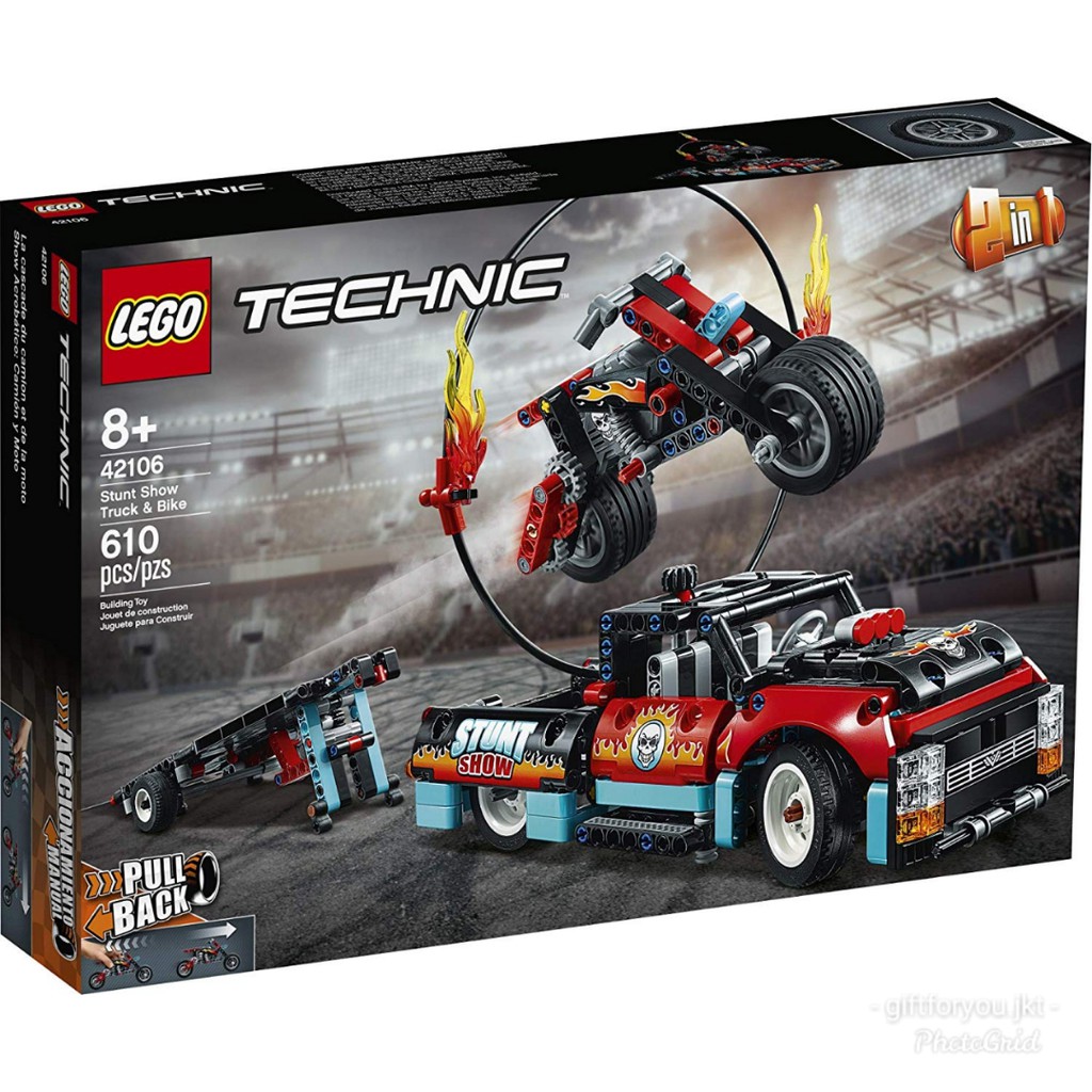 Jual Lego Technic Mainan Populer Stunt Show Truck & Bike Bricks Anak ...