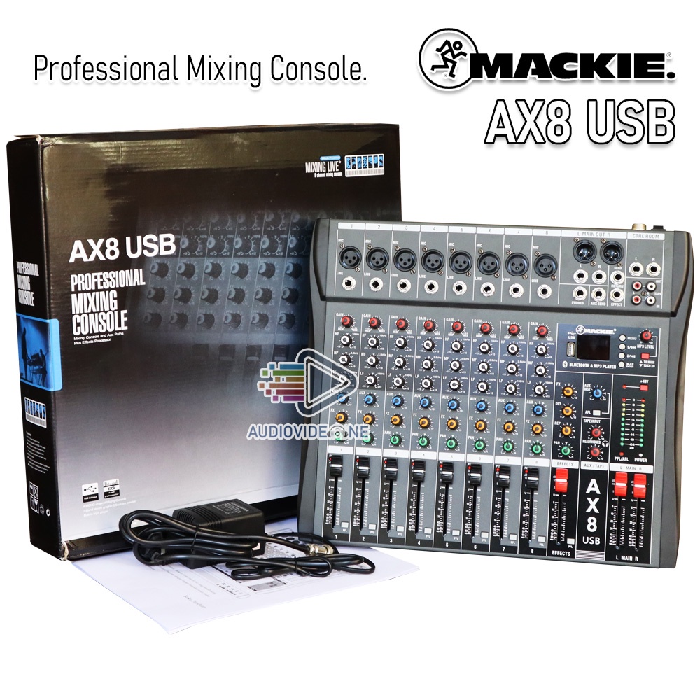 Jual Mixer Mackie AX8 USB Mikser Audio 8 Chanel Bluetooth Bisa Record ...