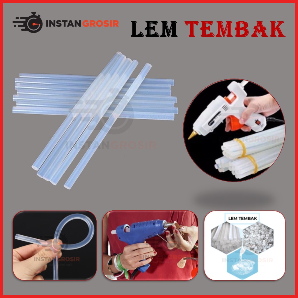 Jual Refill Lem Tembak putih transparan Glue gun isi ulang lem lilin ...