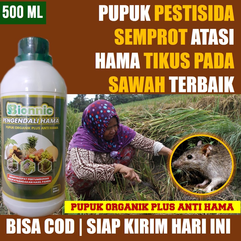 Jual OBAT Hama Tikus BIONNIC Pengusir Tikus Pemakan Padi Sawah Ampuh dan Manjur - 500 ML Pupuk ...