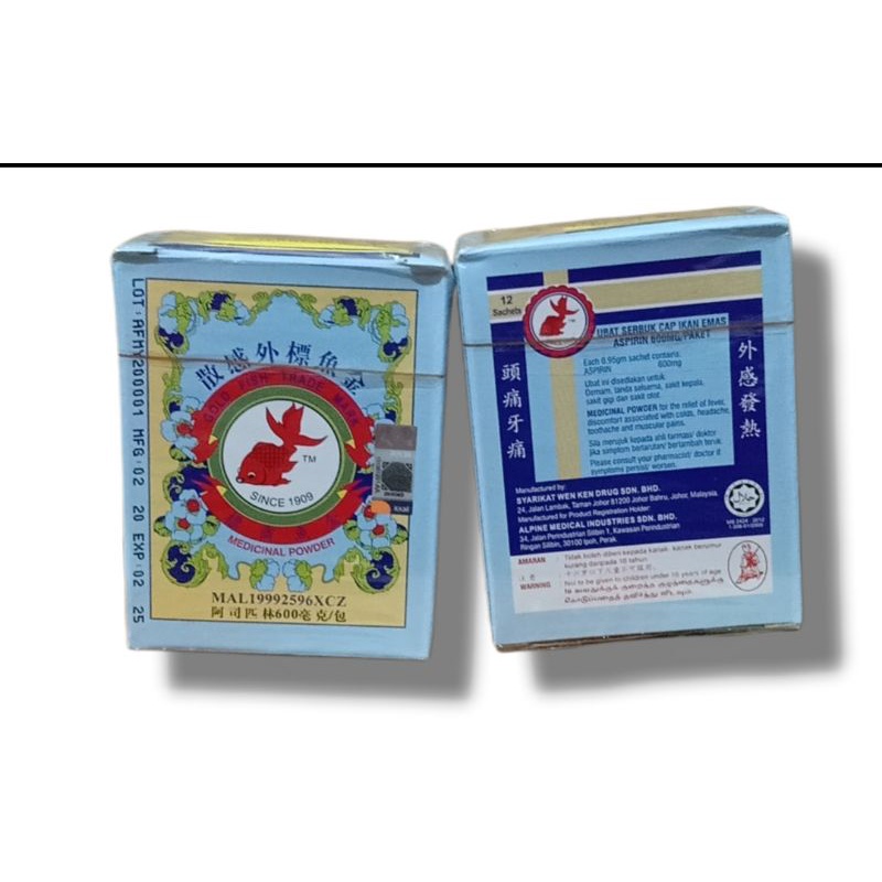 Jual Obat serbuk cap ikan emas sakit kepala demam dll | Shopee Indonesia