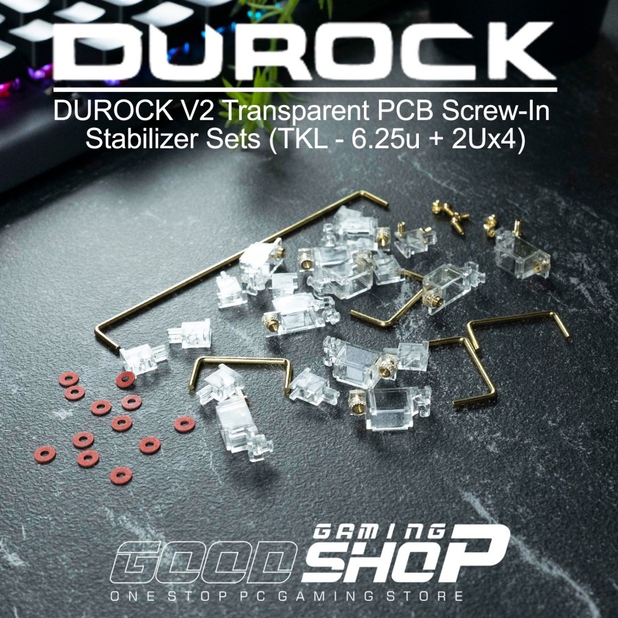 Jual DUROCK V2 Transparent PCB Screw-In Stabilizer Sets / Durock ...