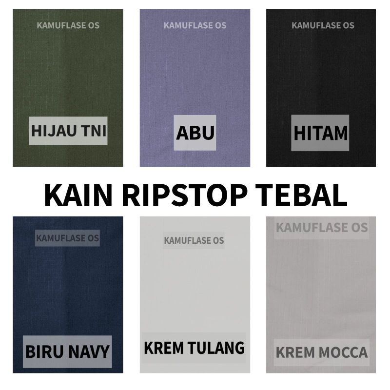 Jual Bahan kain ripstop Ribstop Ripstok Polos ~ BAHAN TR "PER 50CM ...