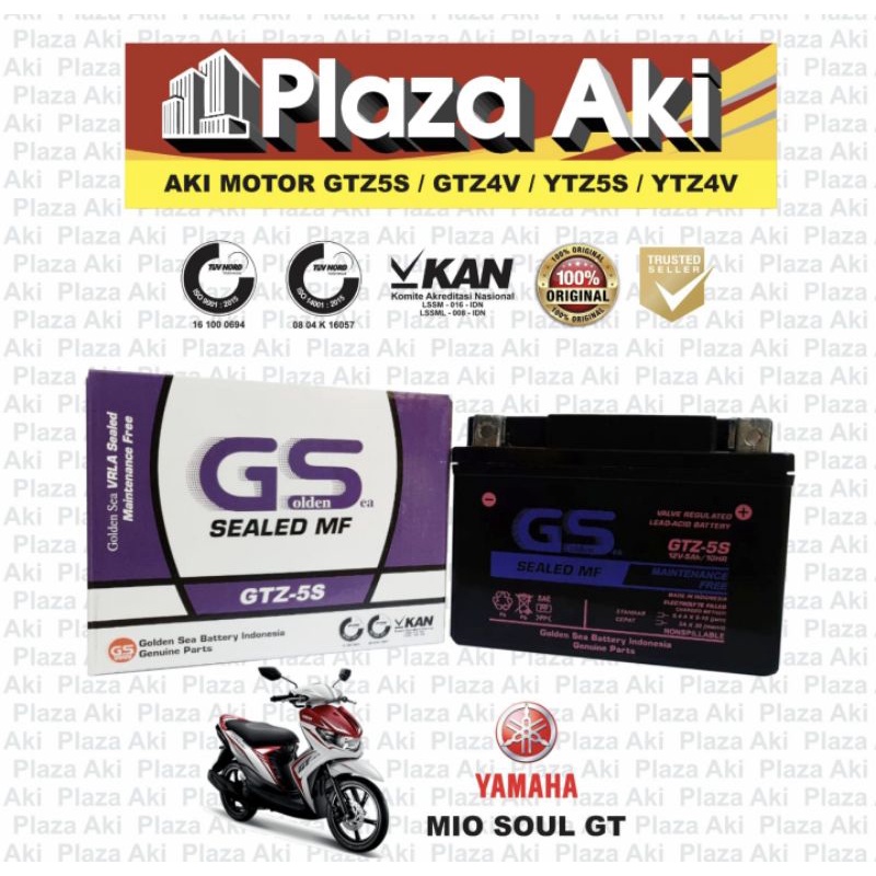 Jual Aki Motor Kering Yamaha Mio Soul GT GTZ5 GTZ5S GTZ-5S GTZ 5S GS Golden Sea Accu Kering MF ...