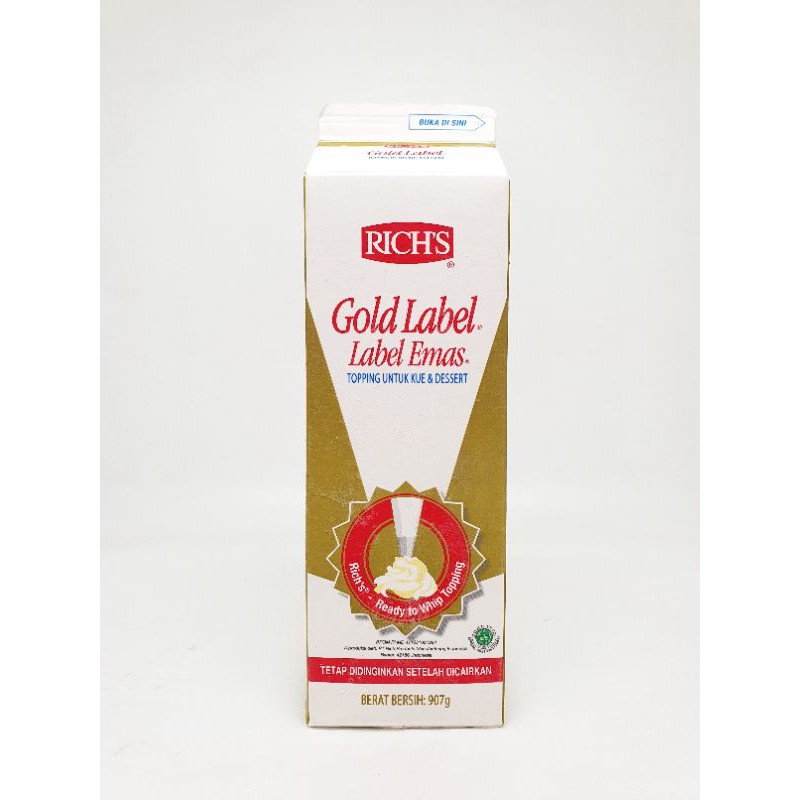 Jual Rich's Gold Label Whip Cream 907g | Shopee Indonesia