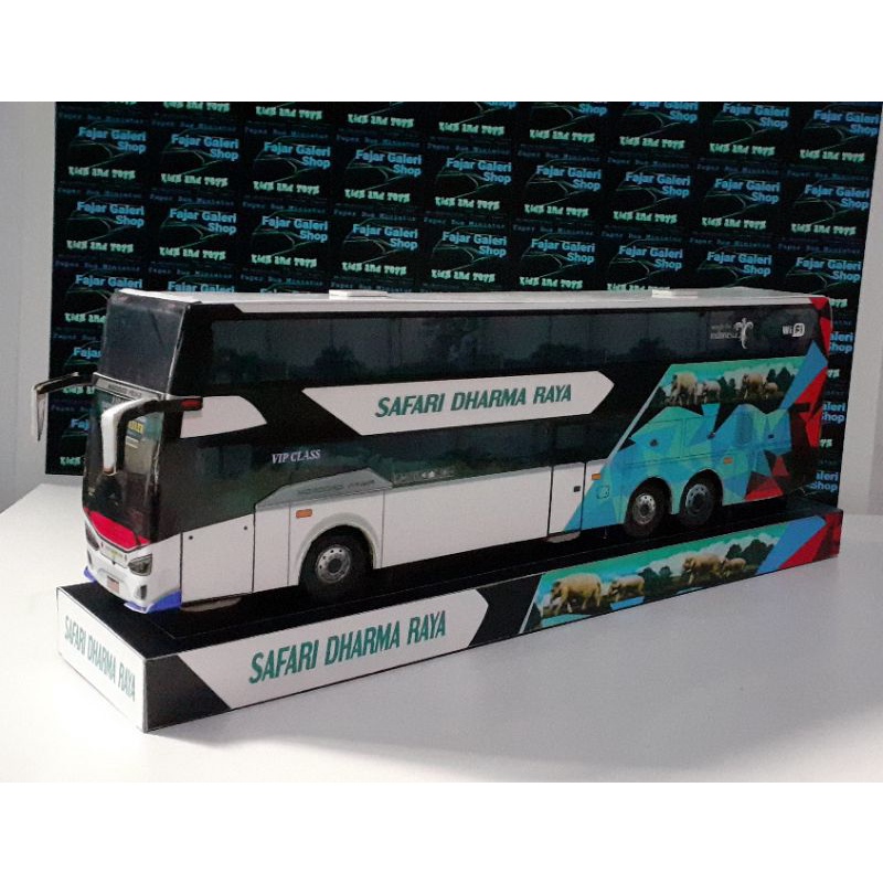 Jual Miniatur Papercraft Bus SAFARI DHARMA RAYA DOUBEL DECKER | Shopee ...