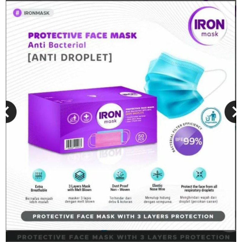 Jual IRON Protective Mask (25 kotak ) | Shopee Indonesia