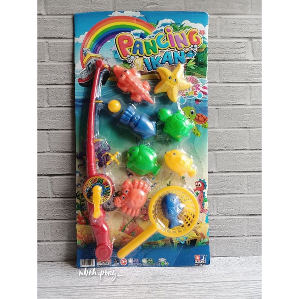 Jual mainan pancing ikan Besar isi 8,( H.30 ) mainan pancing ikan ...