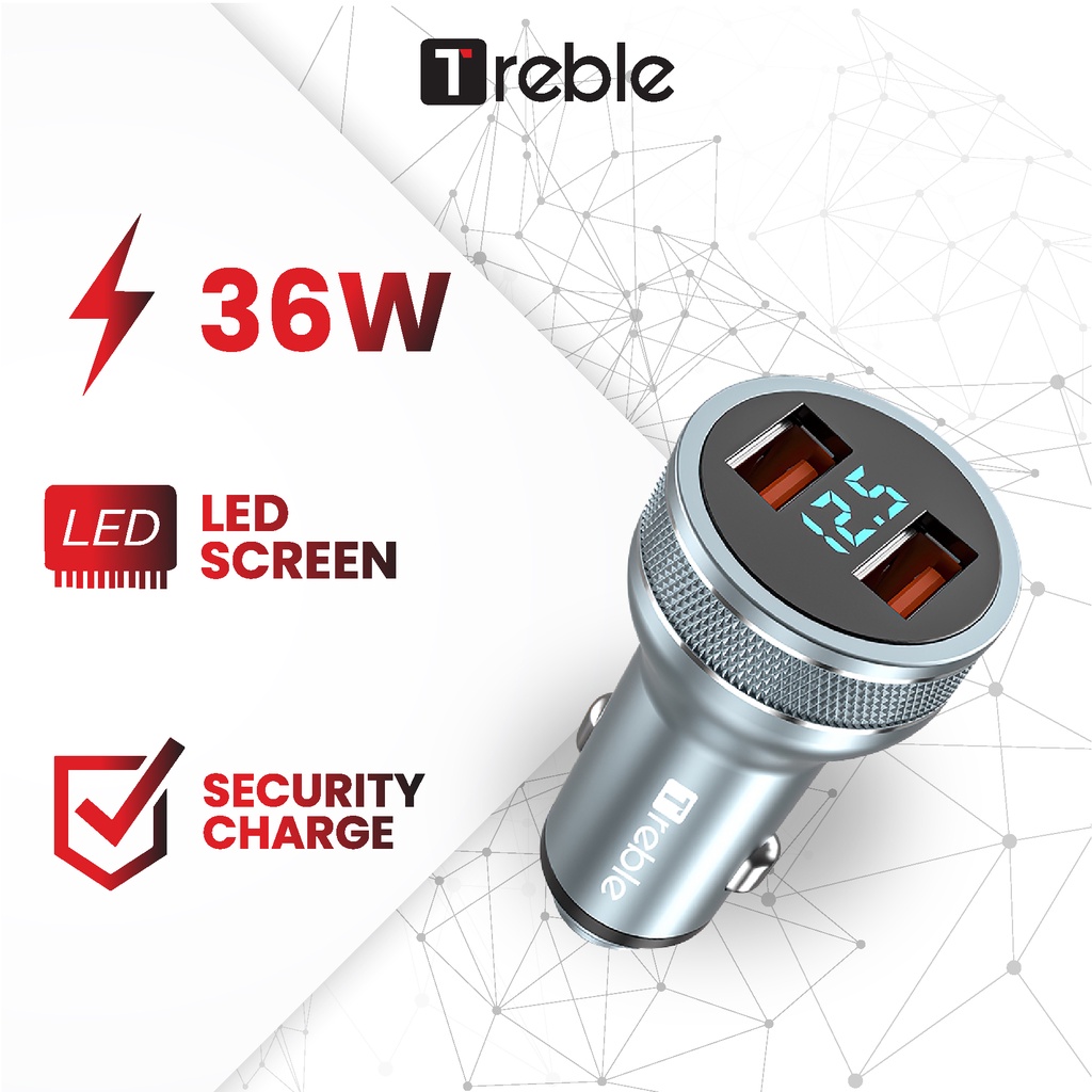 Jual JY X Treble Car Charger Colokan Mobil 2 Ports USB QC3.0 36W with ...