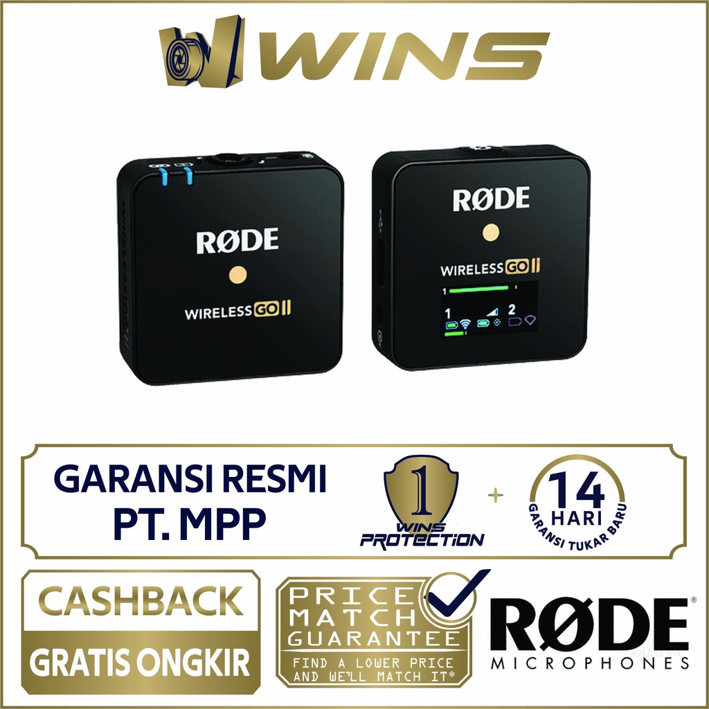 Jual Rode Wireless GO II Single Compact Digital Wireless Microphone System/Recorder with Charger ...