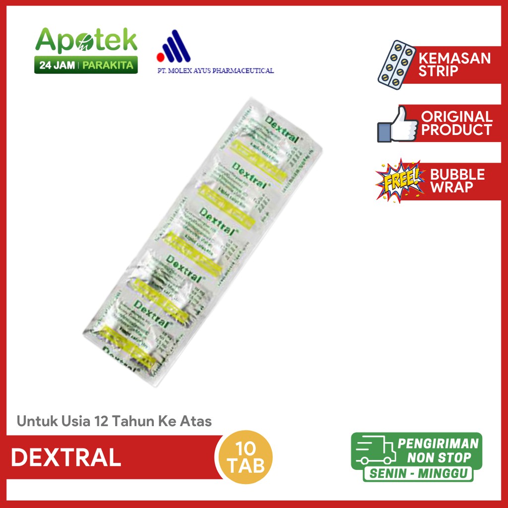 Jual Dextral Tablet/Forte Sirup Obat Batuk Demam Pilek Anak dan Dewasa ...