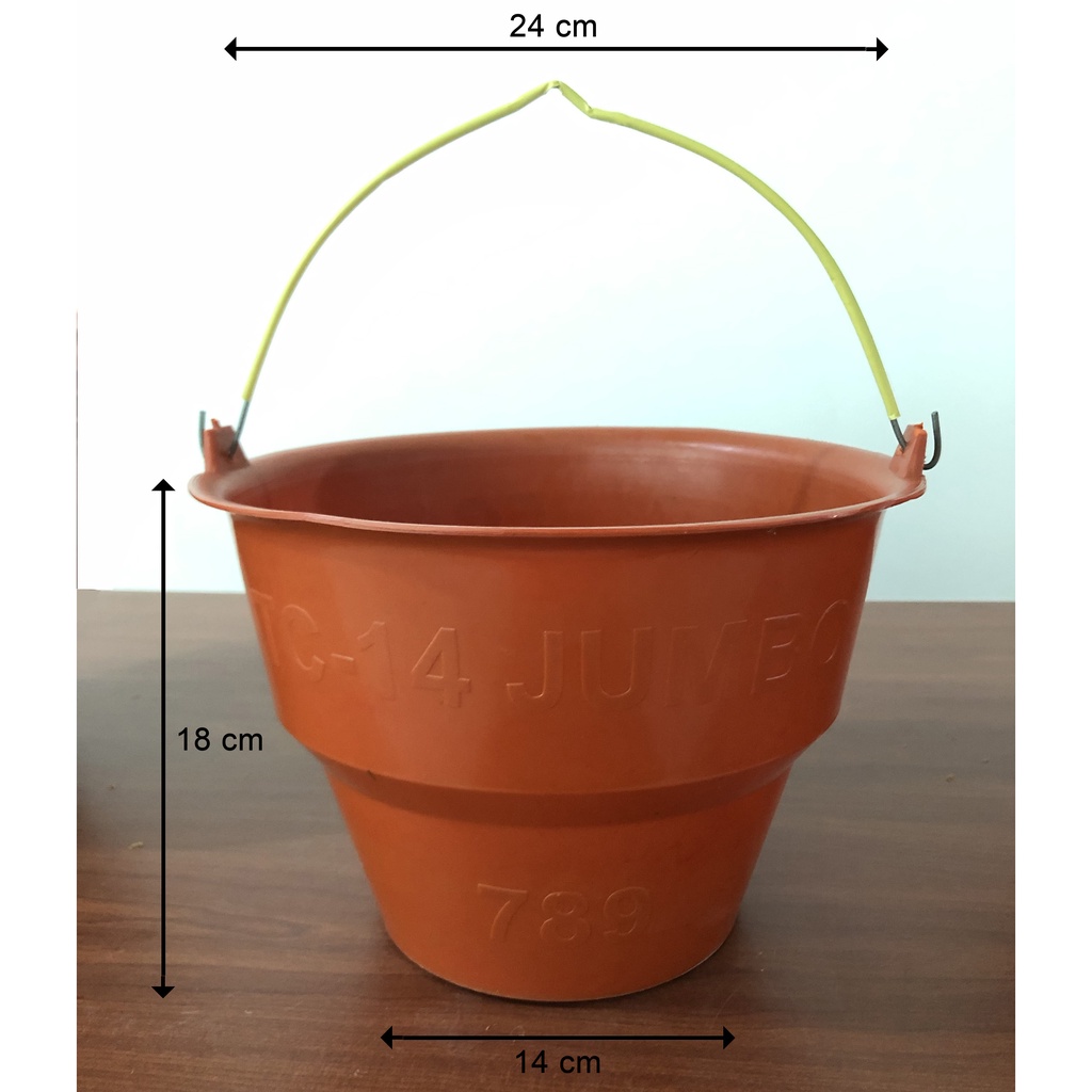 Jual Ember Semen / Timba Cor TC 14 Jumbo Cap Bemo Warna Orange / Merah ...