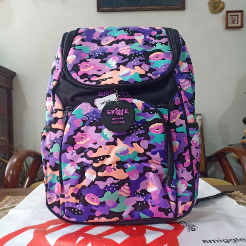 Jual Smiggle backpack Access Hide Purple Ice Cream original | Shopee ...