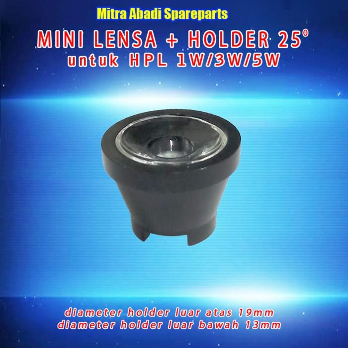 Jual Lensa Polos Mini HPL 25 Derajat + Holder/Casing LED Hitam/Black ...