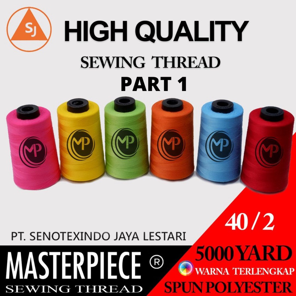 Jual Benang Jahit 5000 Yard Masterpiece 40/2 Spun Polyester Satuan ...