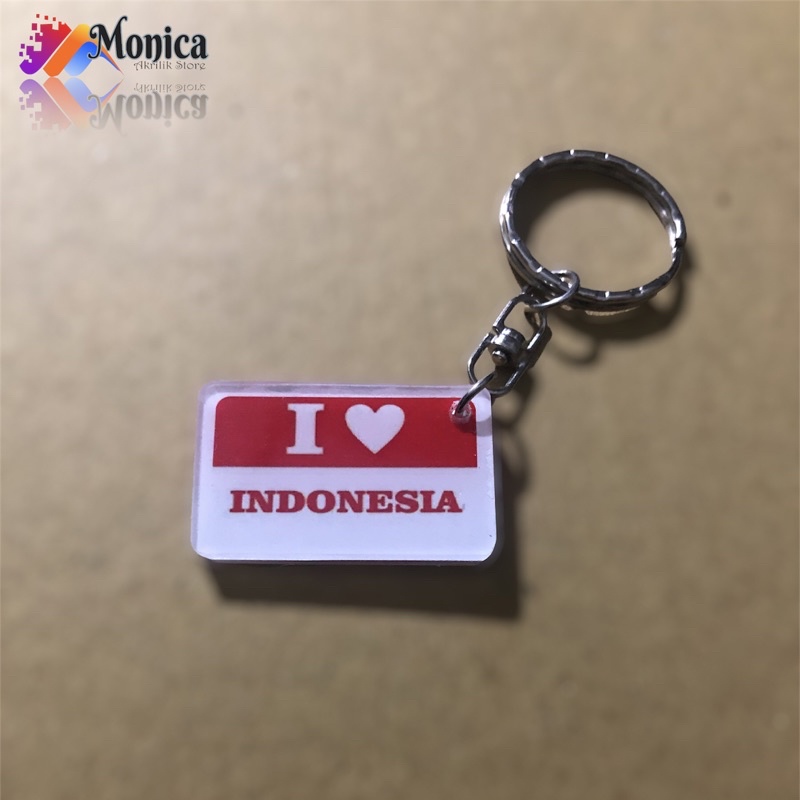 Jual gantungan kunci bendera indonesia / keychain flag indonesia ...