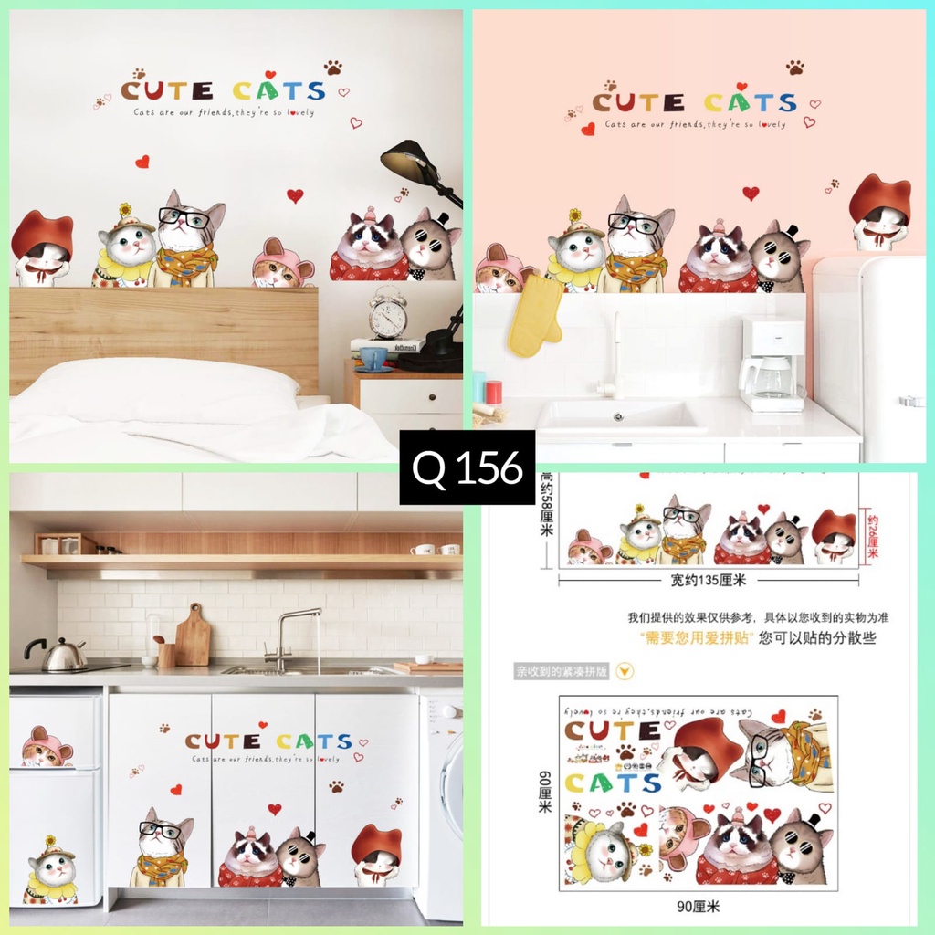 Jual WALLSTICKER WALL STICKER STIKER DINDING KUCING WALLSTIKER TEMBOK ...