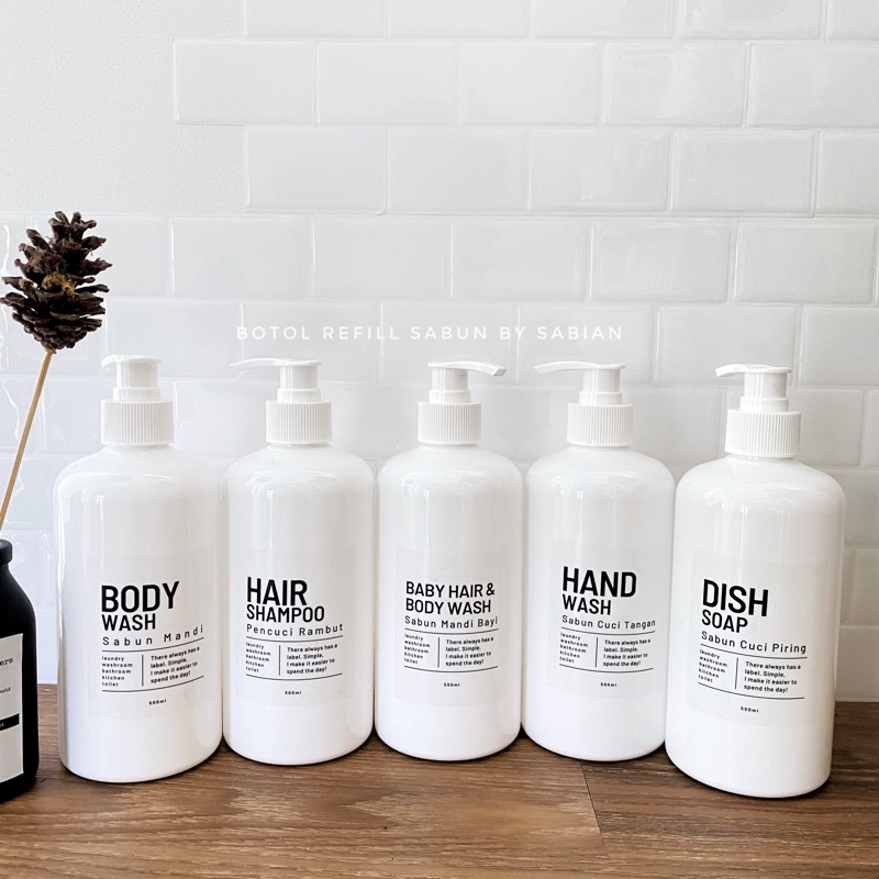 Jual Botol Refill Sabun dengan sticker terbaru / Botol Pump / Botol ...